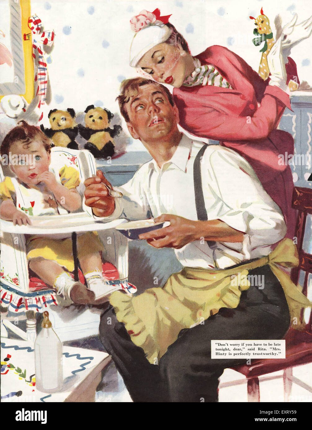 1950s USA Househusband Magazine Plate Stock Photo - Alamy