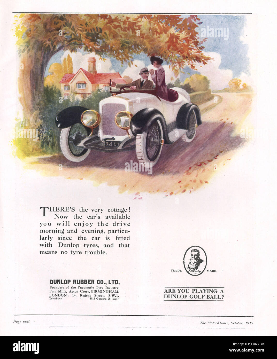 1910s UK Dunlop Magazine Advert Stock Photo - Alamy