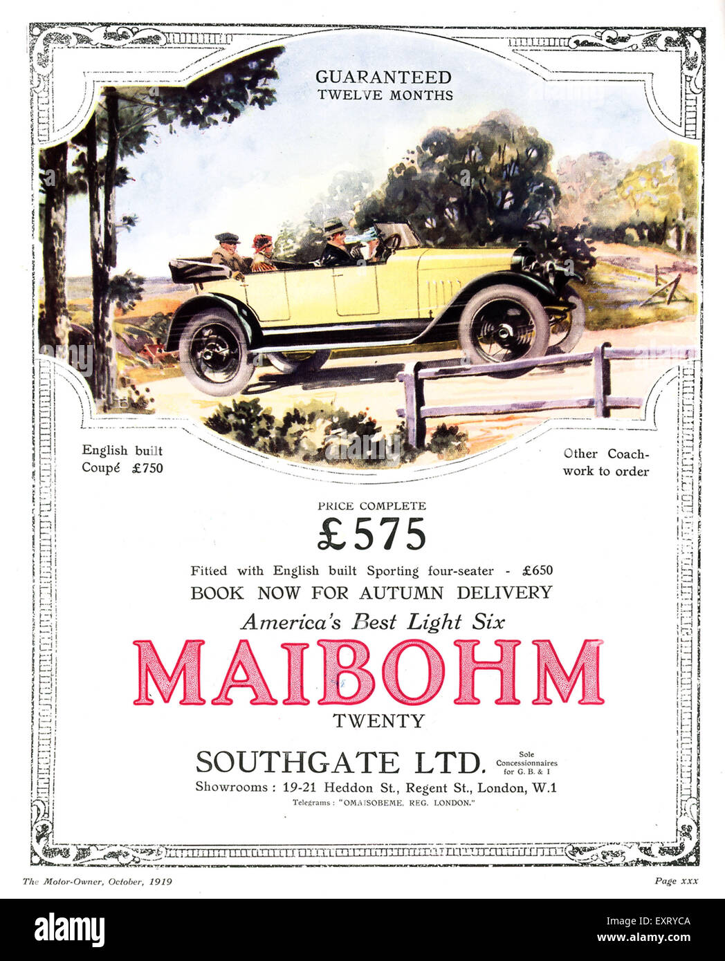 1919 cars hi-res stock photography and images - Alamy