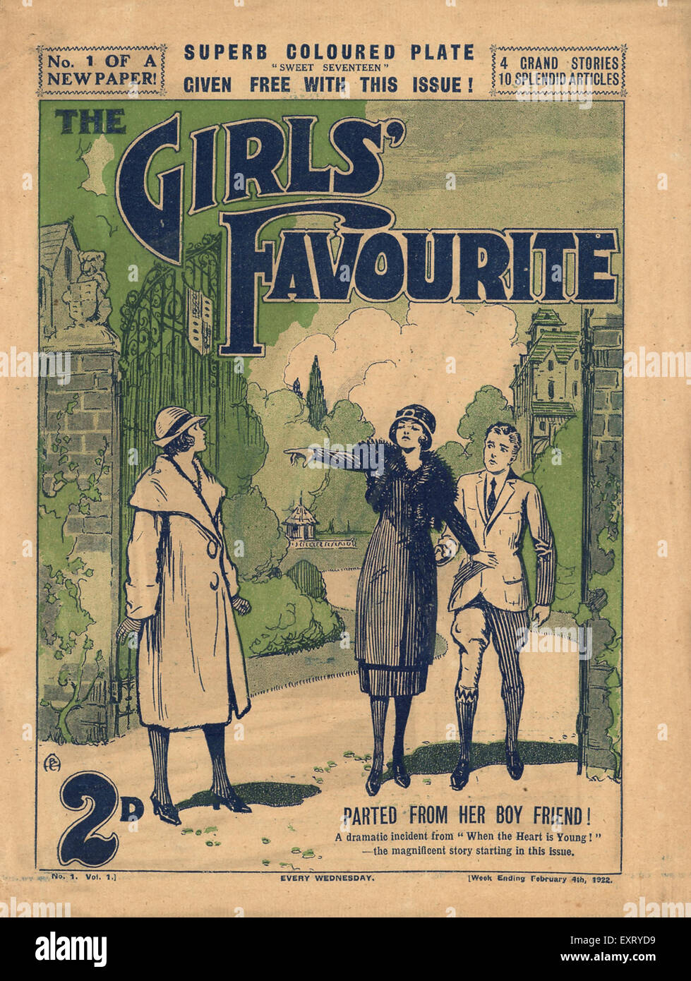 1920s UK The Girls' Favourite Magazine Cover Stock Photo - Alamy