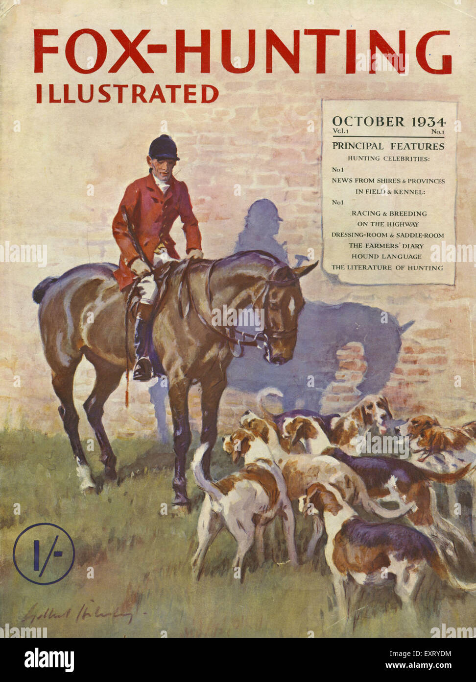 1930s UK Fox-Hunting Illustrated Magazine Cover Stock Photo - Alamy