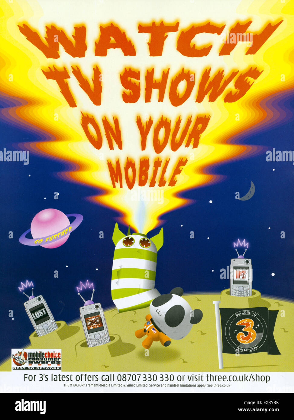 2000s UK Three Magazine Advert Stock Photo - Alamy