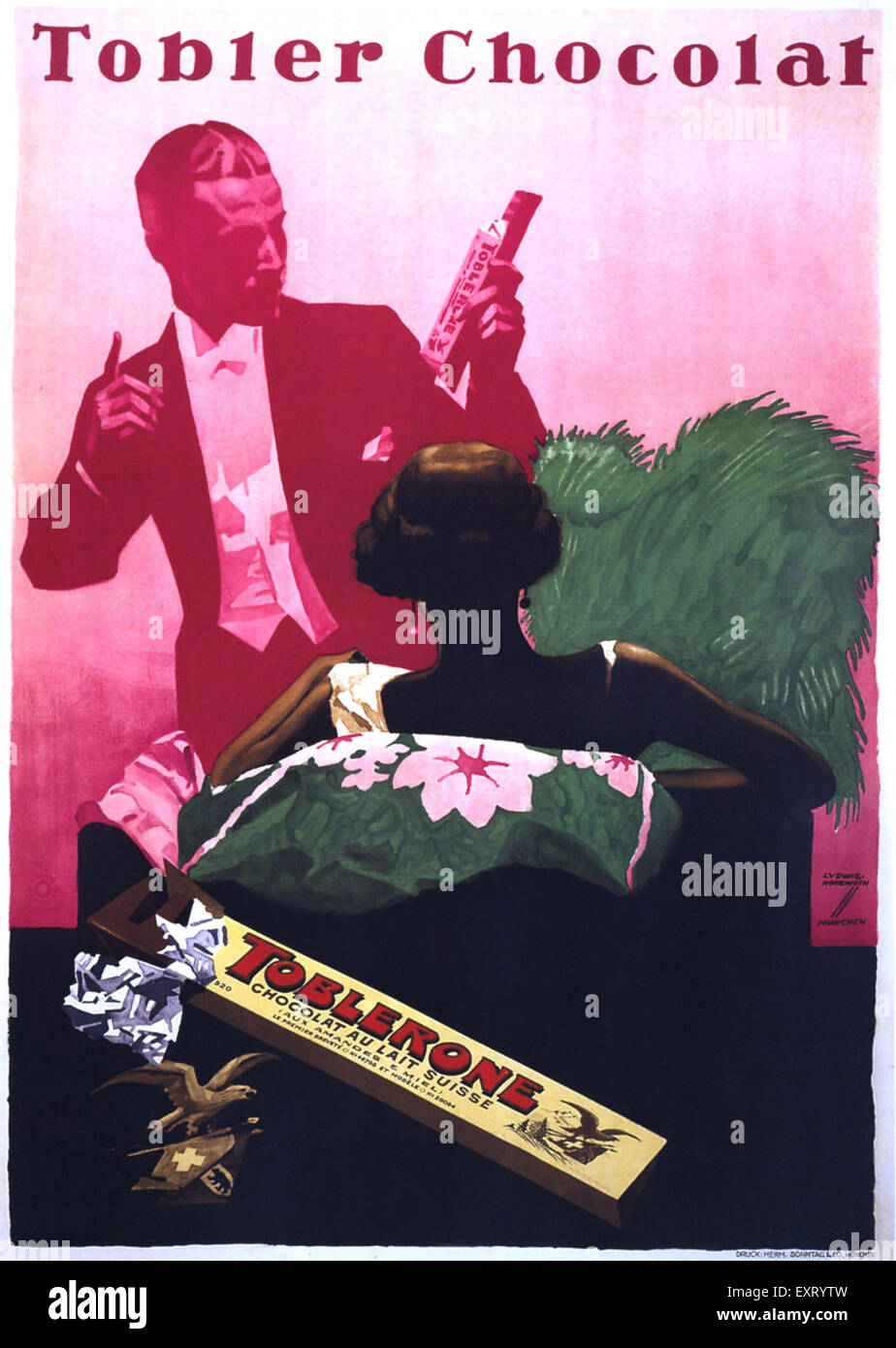 1920s Germany Toblerone Book Plate Stock Photo - Alamy