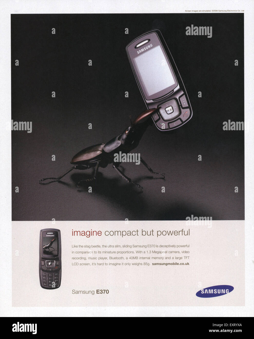 2000s UK Samsung E370 Magazine Advert Stock Photo - Alamy