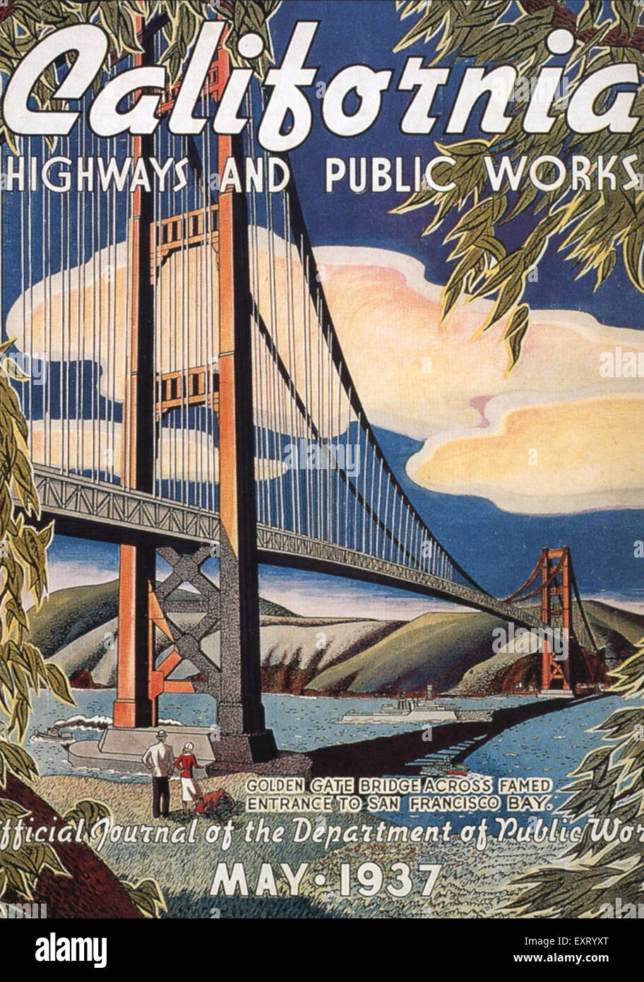 1930s USA Californian Highways and Public Works Brochure Cover Stock ...
