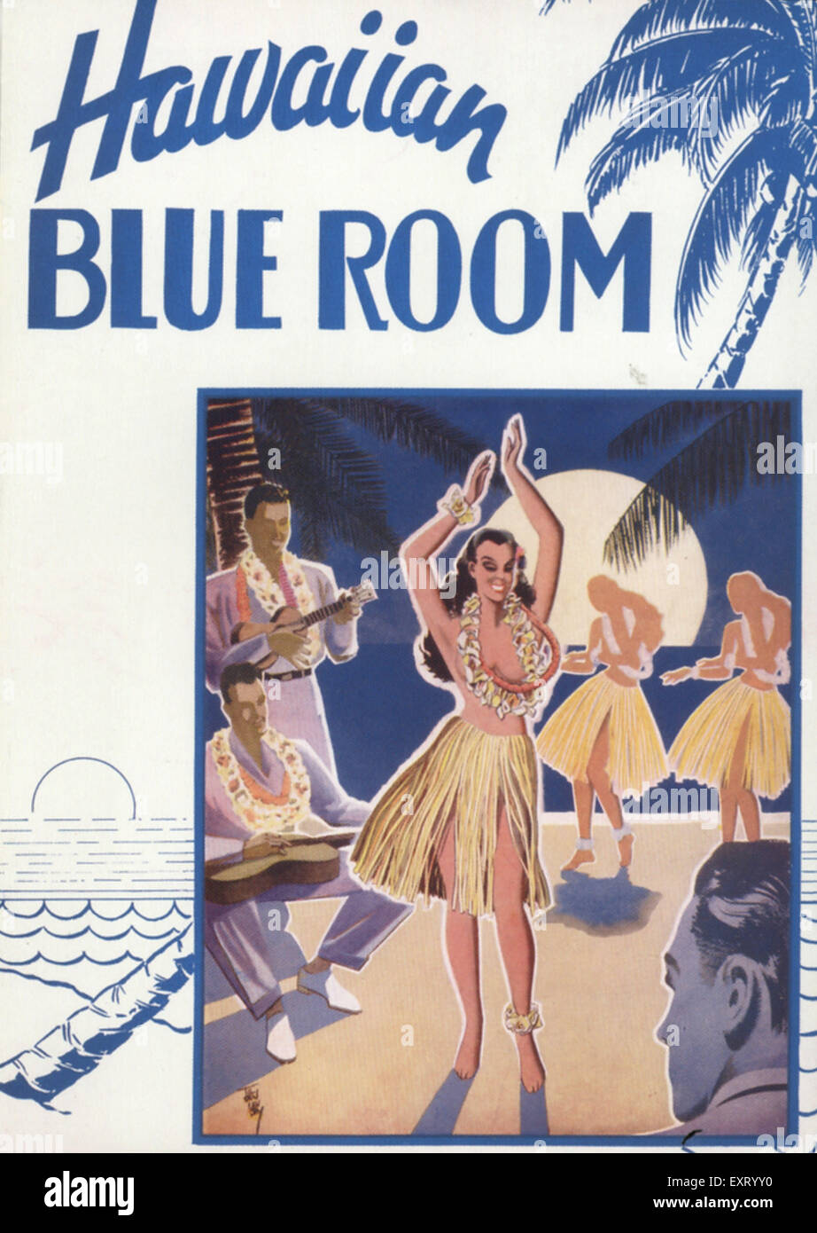 1940s USA Hawaiian Blue Room Magazine Advert Stock Photo - Alamy