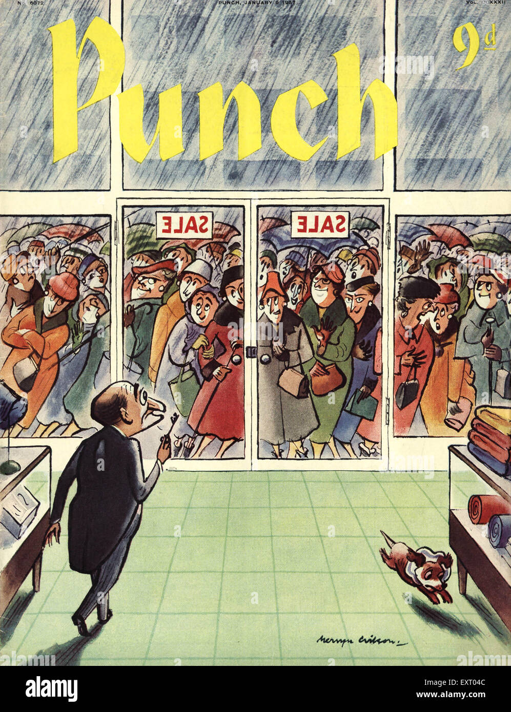 1950s uk punch magazine cover hi-res stock photography and images - Alamy