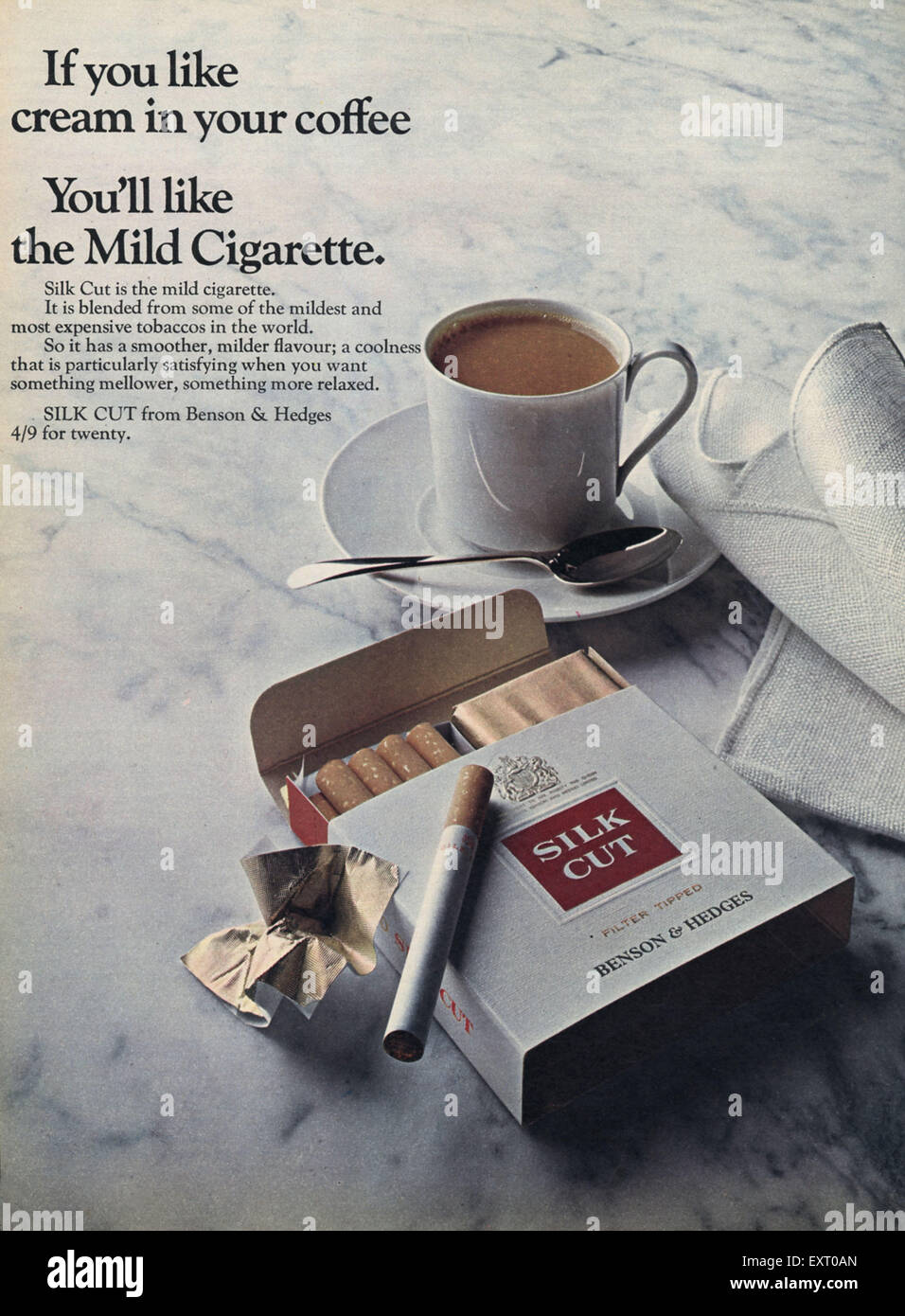 1960s UK Silk Cut Magazine Advert Stock Photo - Alamy
