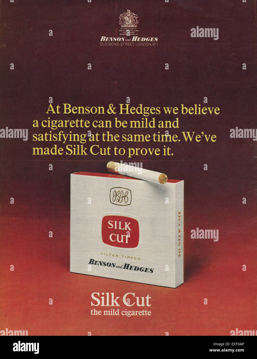 1960s UK Silk Cut Magazine Advert Stock Photo - Alamy