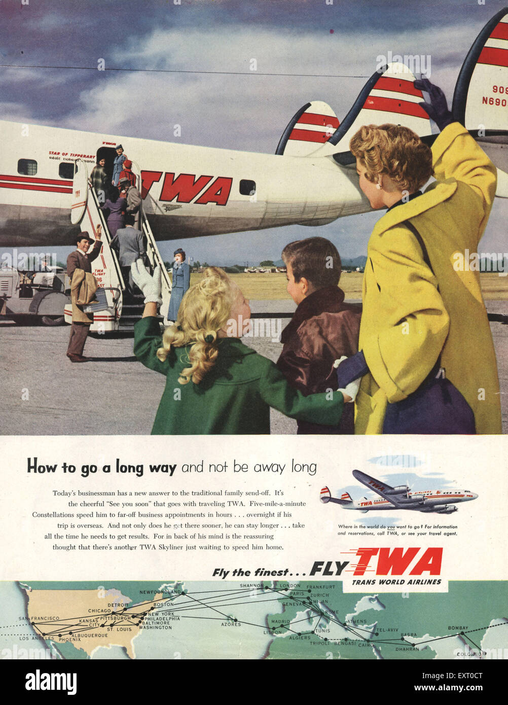 1950s USA Airlines Magazine Advert Stock Photo - Alamy
