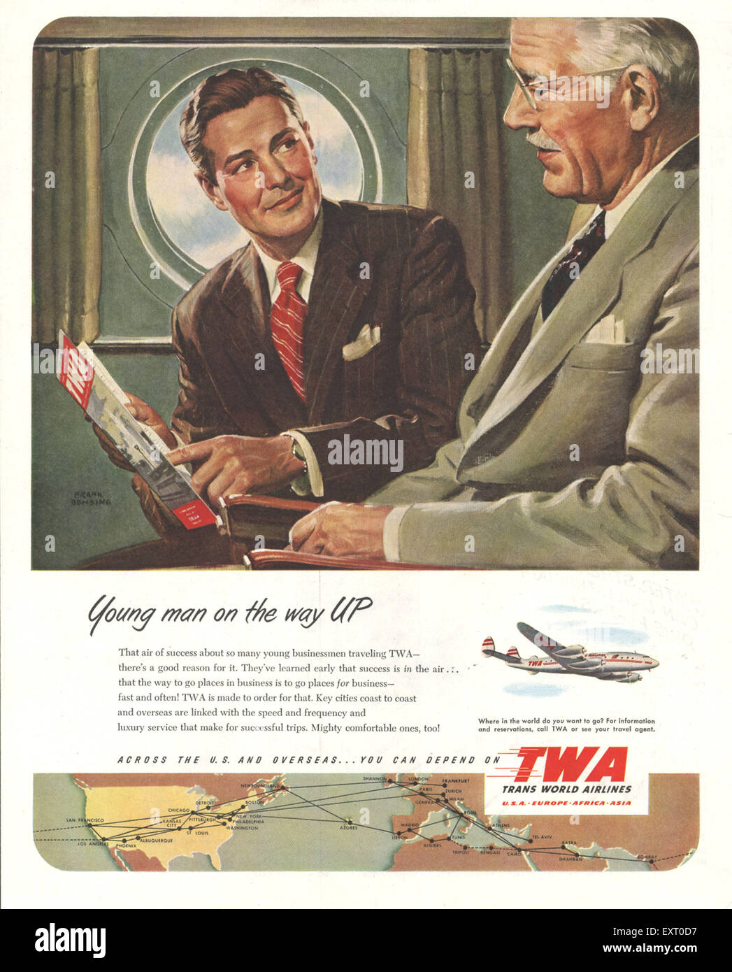 1950s USA Airlines Magazine Advert Stock Photo - Alamy