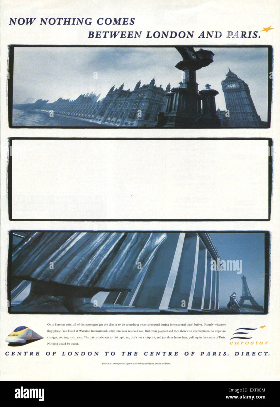 1990s UK Eurostar Magazine Advert Stock Photo - Alamy