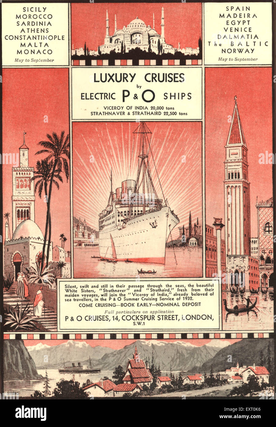 1930s UK P and O P & O PandO Magazine Advert Stock Photo - Alamy
