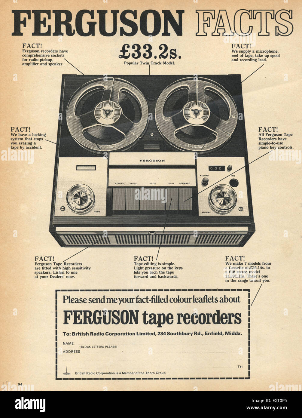 1970s UK Ferguson Magazine Advert Stock Photo - Alamy
