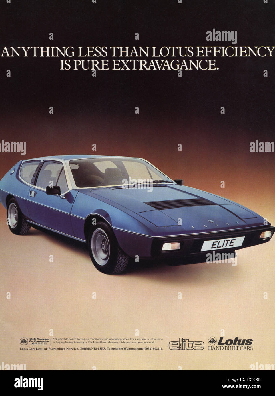 1970s UK Lotus Elite Magazine Advert Stock Photo - Alamy