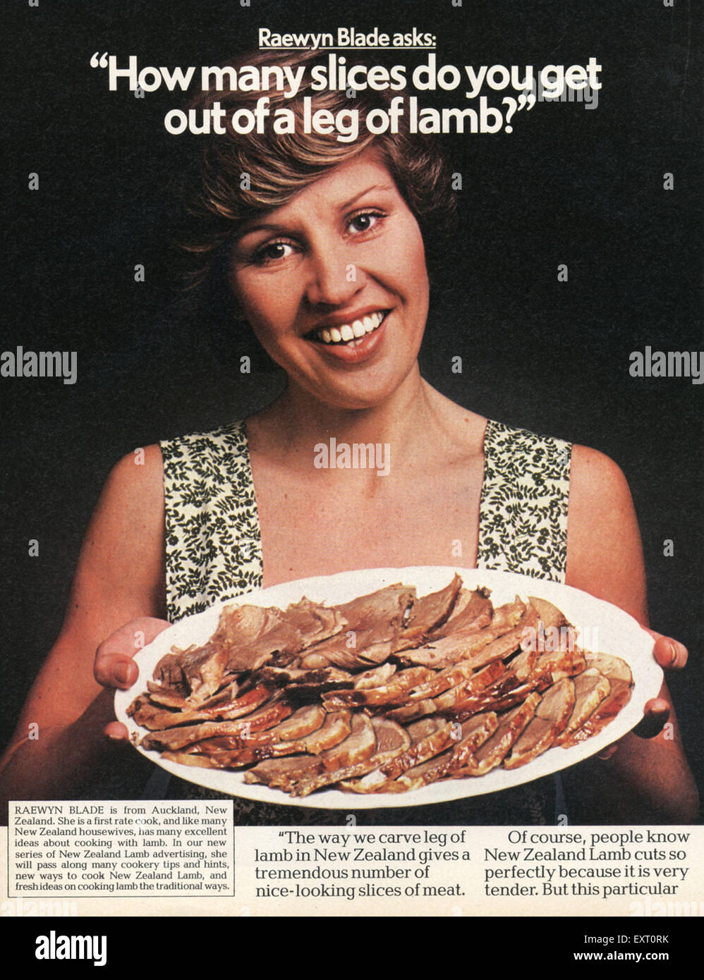 1970s UK New Zealand Lamb Magazine Advert Stock Photo - Alamy