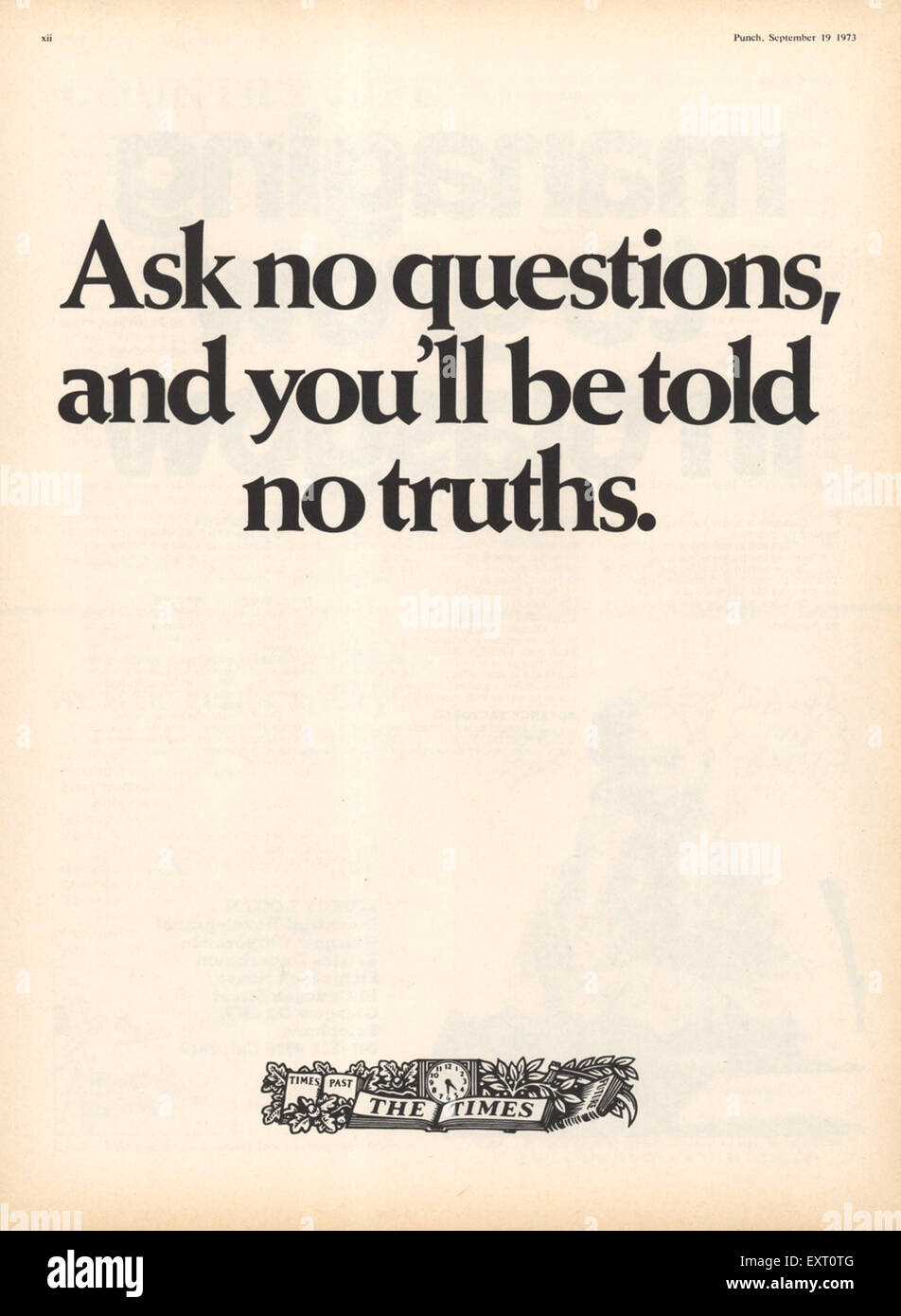 1970s UK The Times Magazine Advert Stock Photo - Alamy