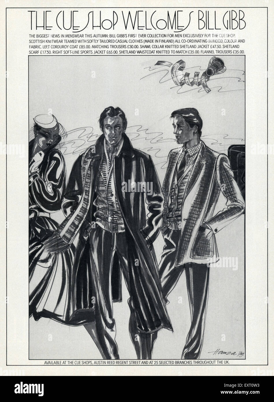 1970s UK The Cue Shop Magazine Advert Stock Photo - Alamy