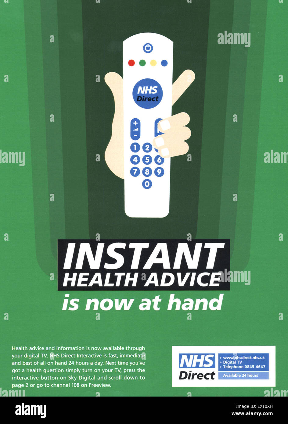 2000s UK NHS Direct Magazine Advert Stock Photo - Alamy