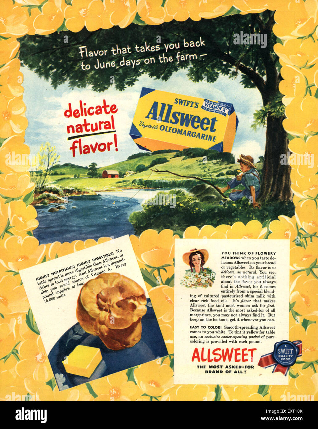 1940s USA Swifts Allsweet Magazine Advert Stock Photo - Alamy