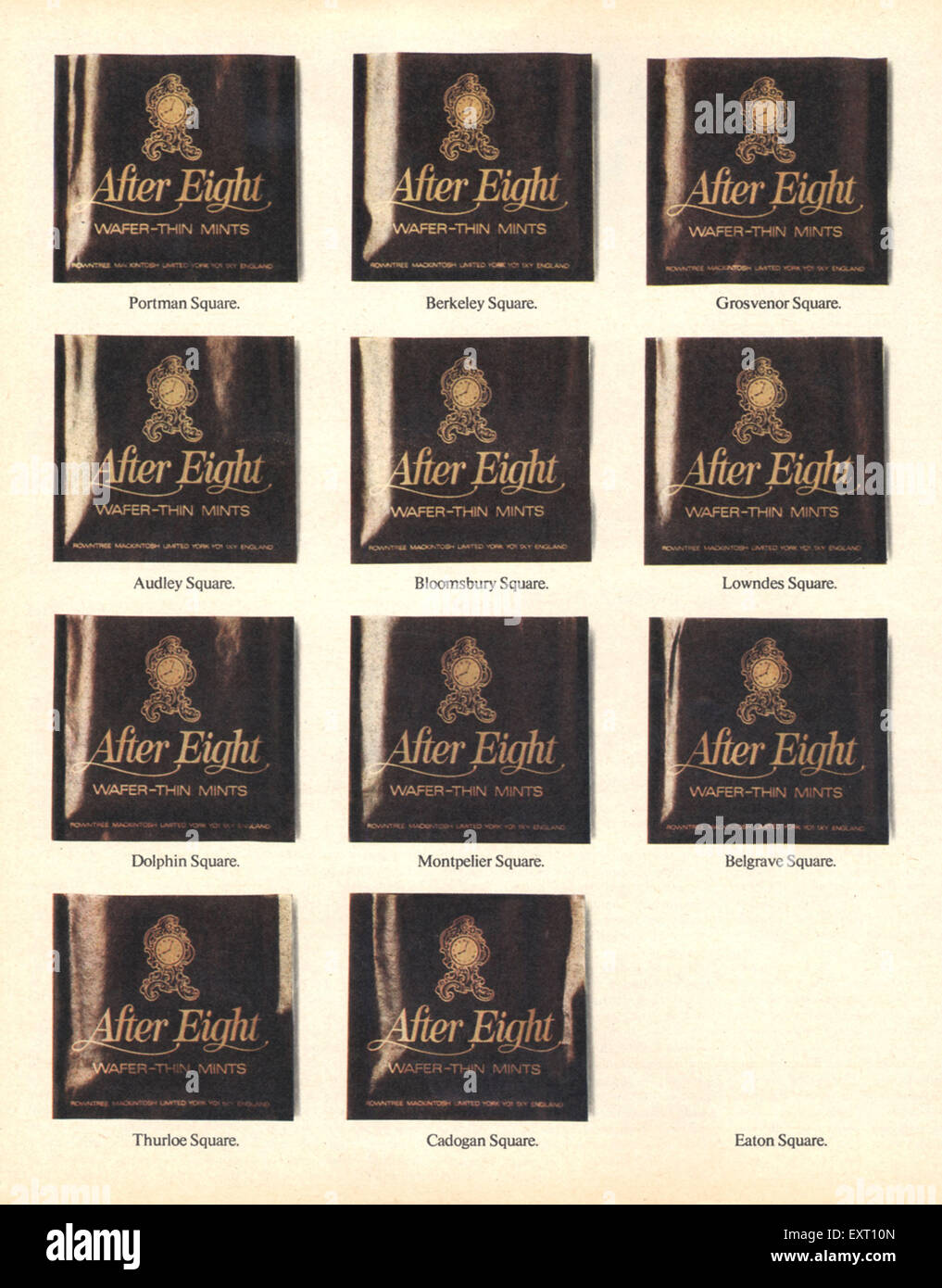 1970s UK After Eight Magazine Advert Stock Photo - Alamy