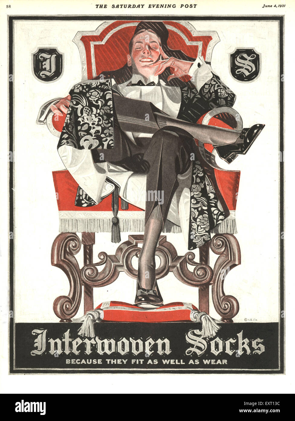 1920s USA Interwoven Socks Magazine Advert Stock Photo - Alamy