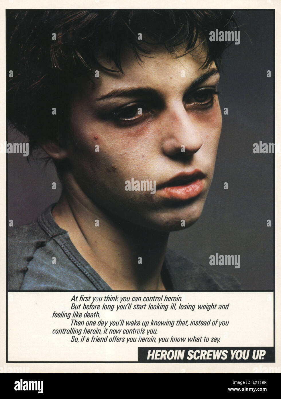 1980s UK Anti-Drugs Magazine Advert Stock Photo - Alamy