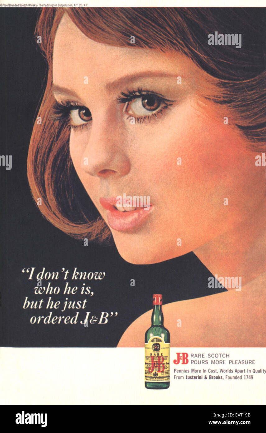 1960s USA JandB, Justerini and Brooks Magazine Advert Stock Photo - Alamy