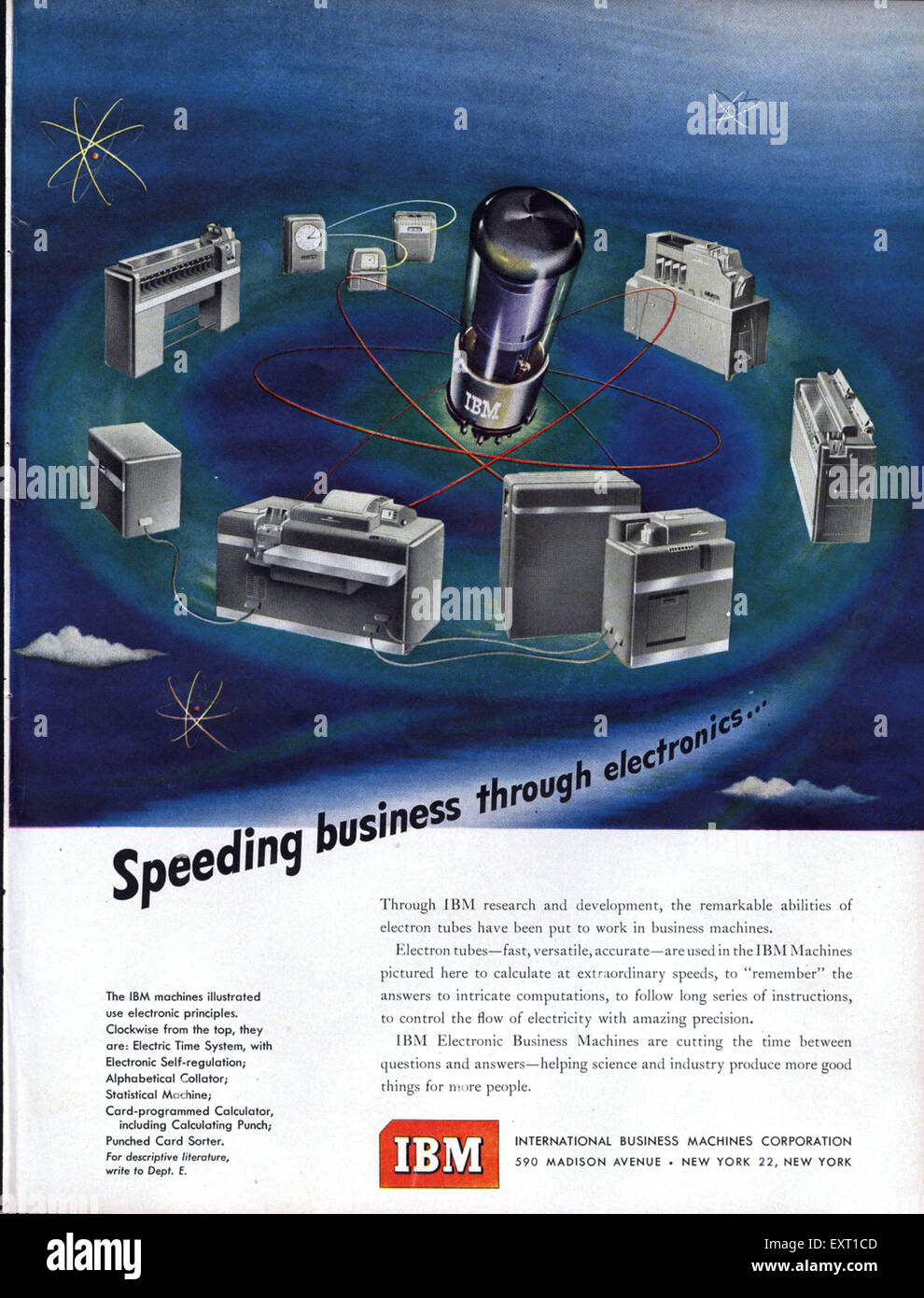 1950s USA IBM Magazine Advert Stock Photo - Alamy