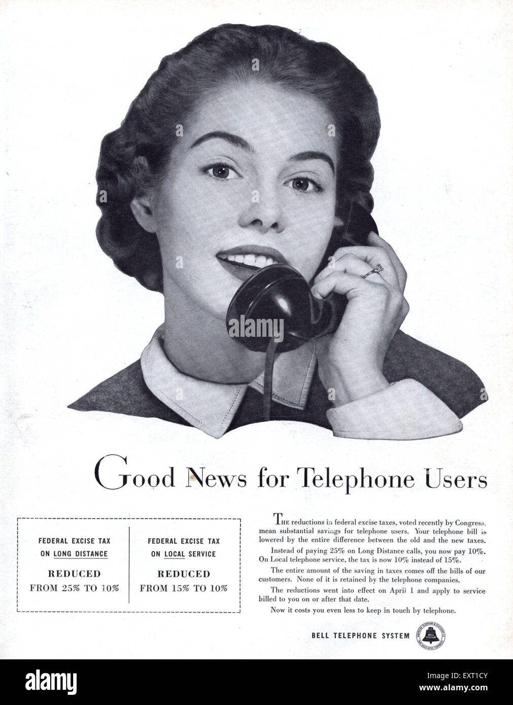 1950s USA Bell Magazine Advert Stock Photo - Alamy