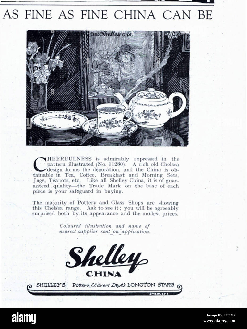 1920s UK Shelley China Magazine Advert Stock Photo - Alamy