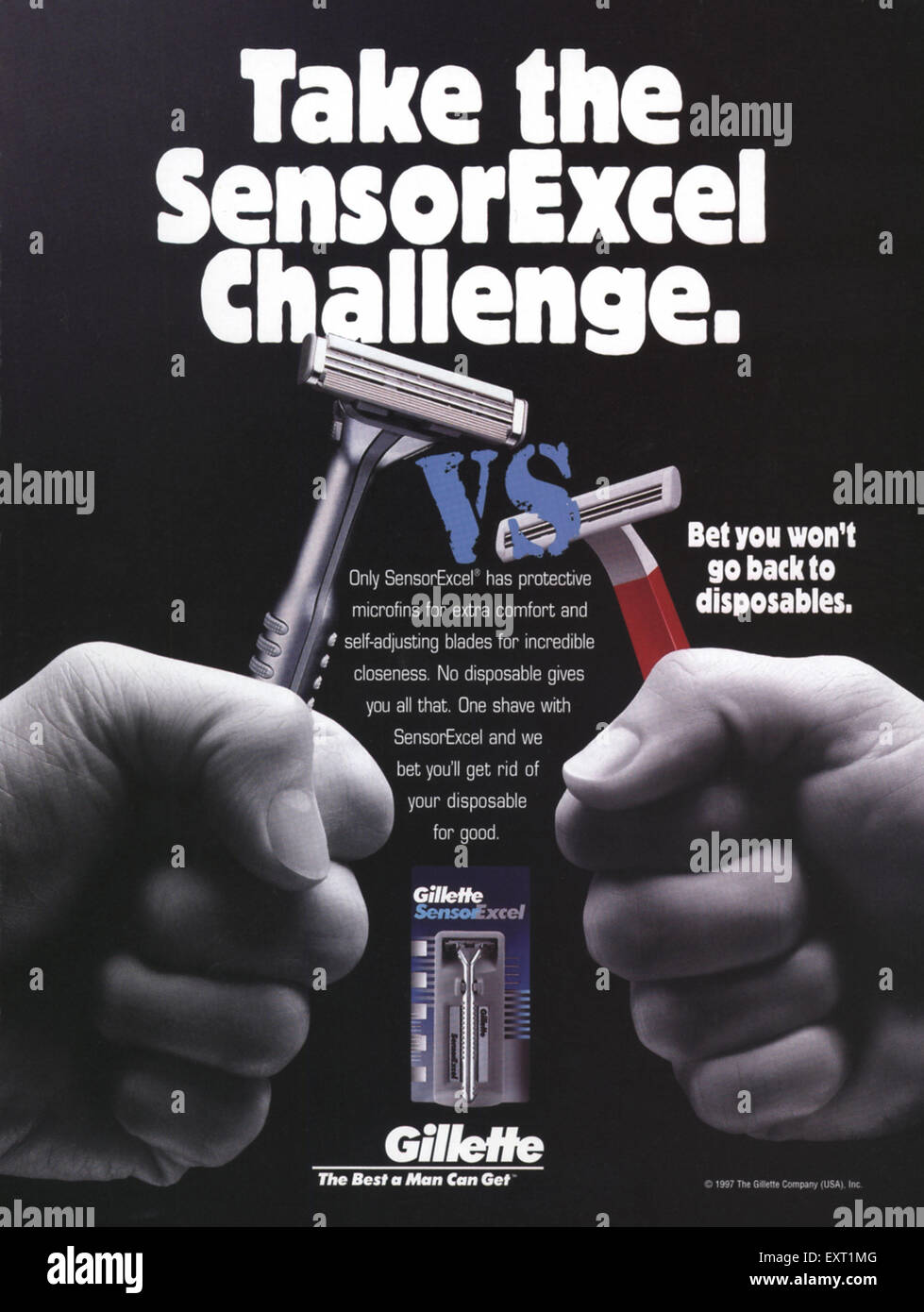 1990s UK Gillette Magazine Advert Stock Photo - Alamy