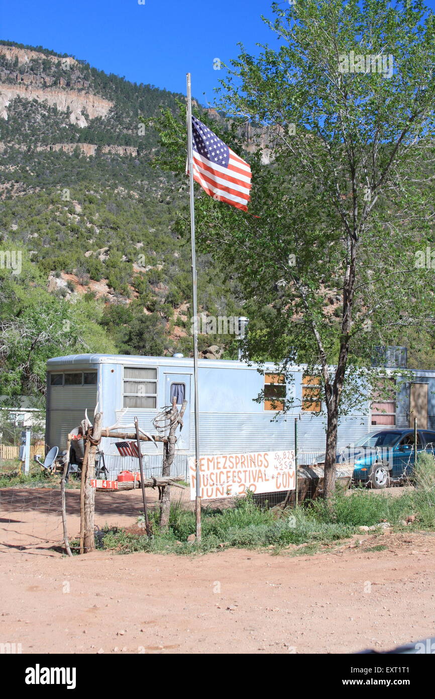 American Flag Trailer Home