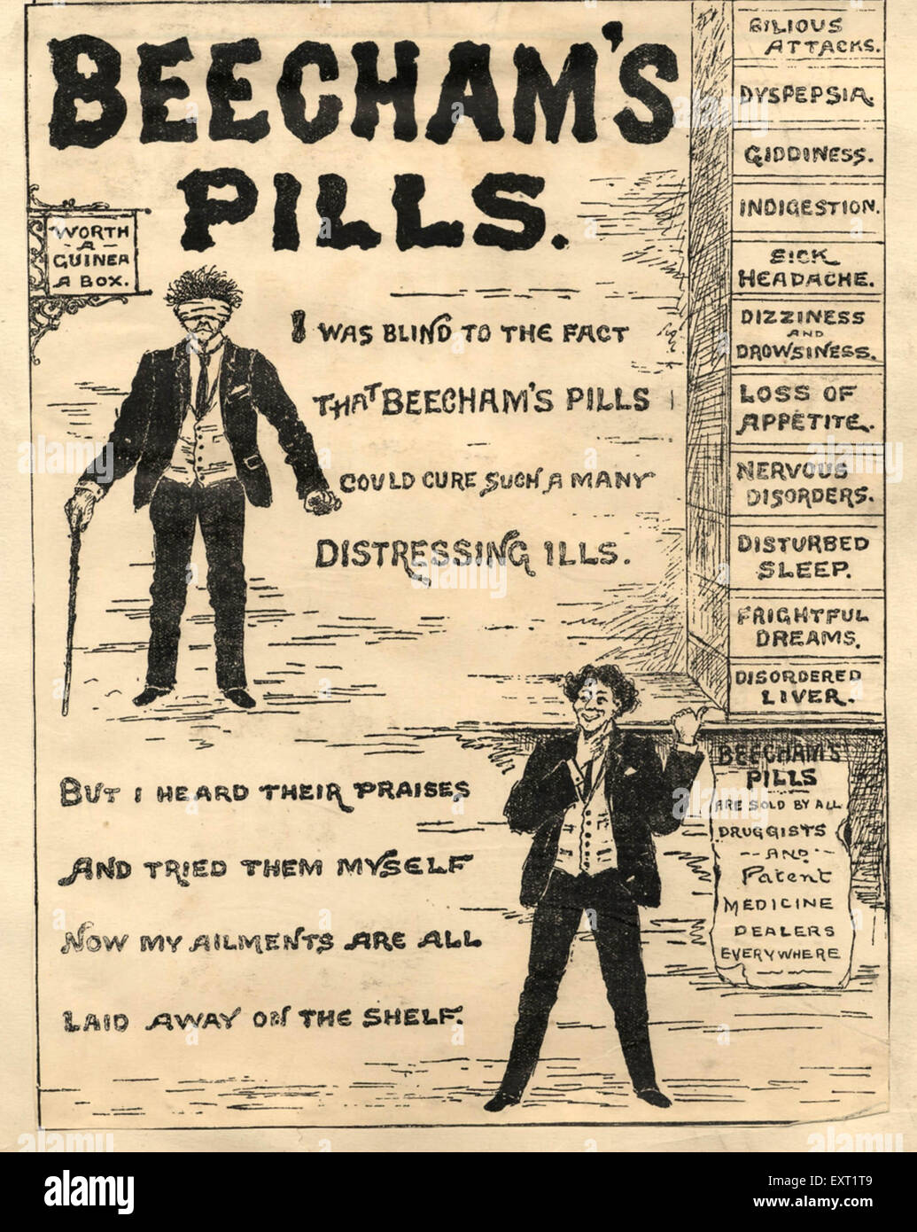 1900s UK Beecham's Pills Magazine Advert Stock Photo - Alamy
