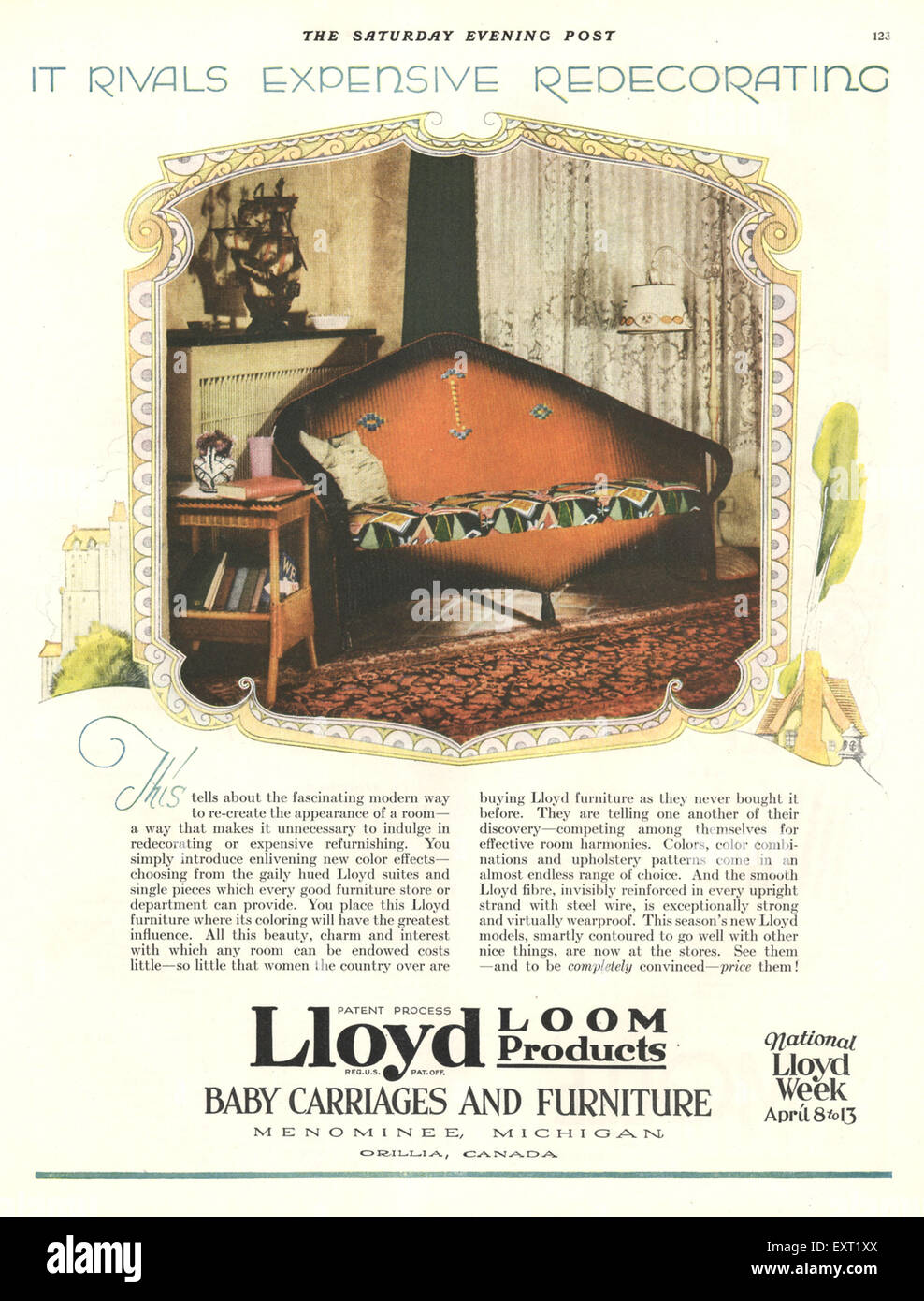 1920s USA Lloyd Loom Magazine Advert Stock Photo - Alamy