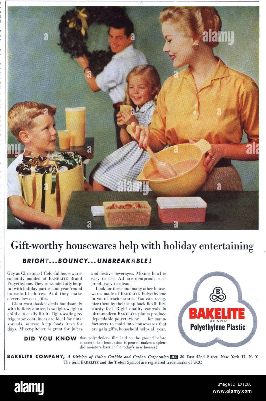 1950s USA Bakelite Magazine Advert Stock Photo - Alamy