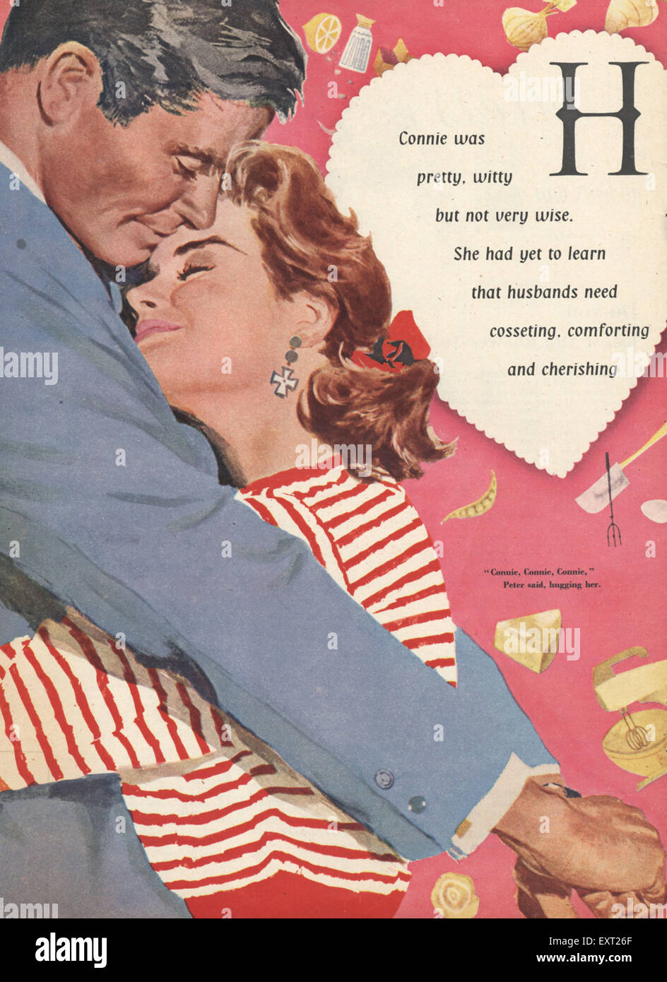 1950s UK Romantic Hug Magazine Plate Stock Photo - Alamy