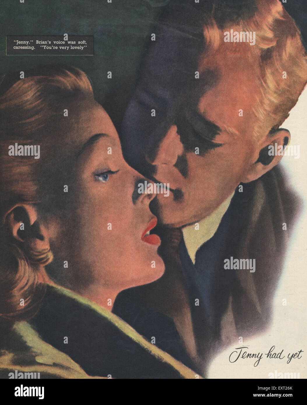 1950s UK Woman resisting advances Magazine Plate Stock Photo - Alamy