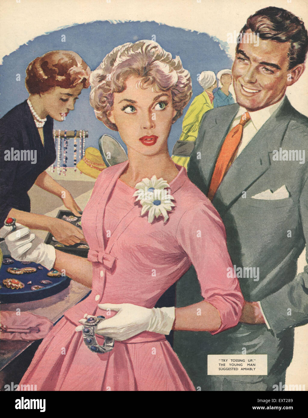 1950s UK Flirting Magazine Plate Stock Photo - Alamy