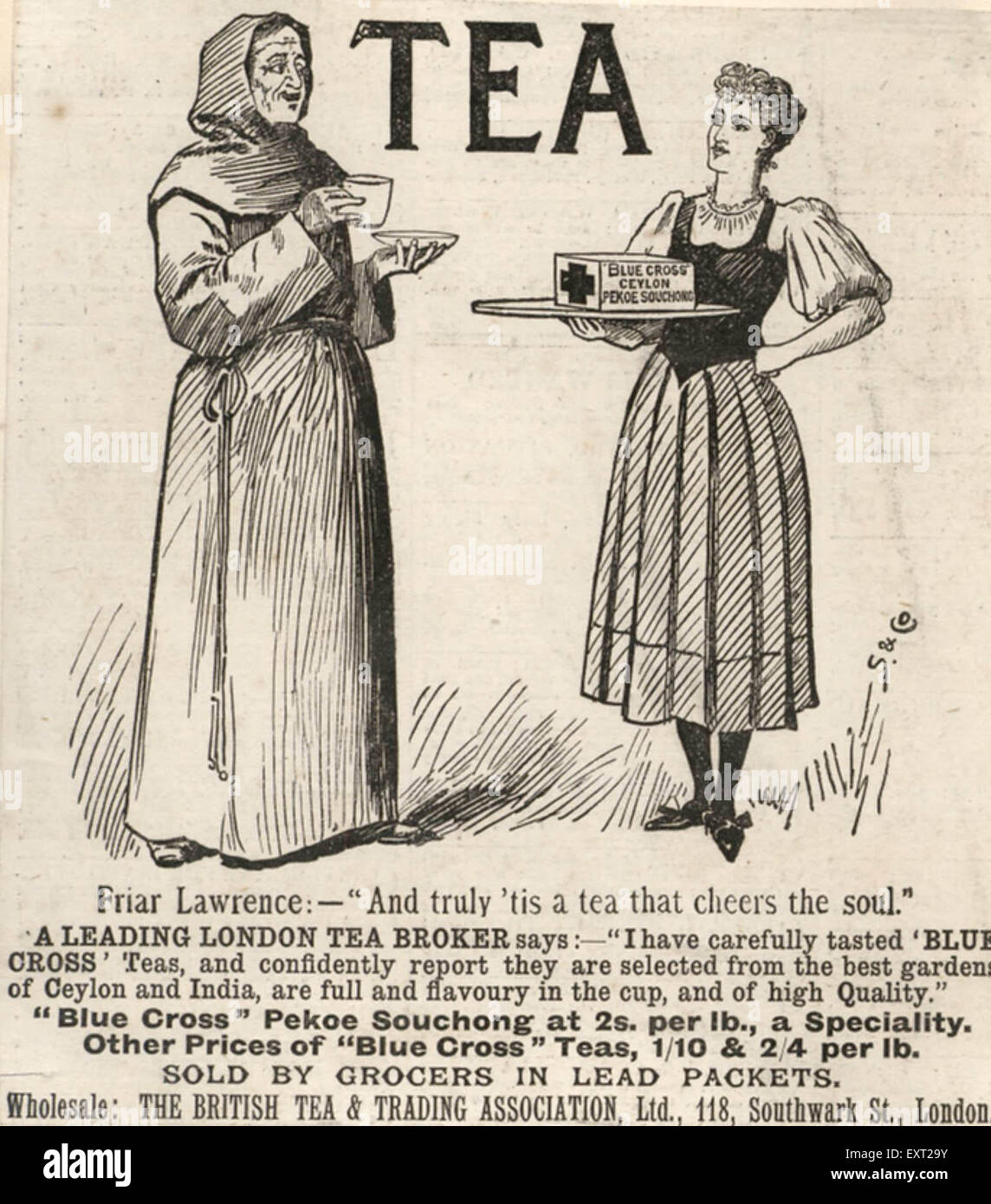 1890s UK blue cross Magazine Advert Stock Photo - Alamy