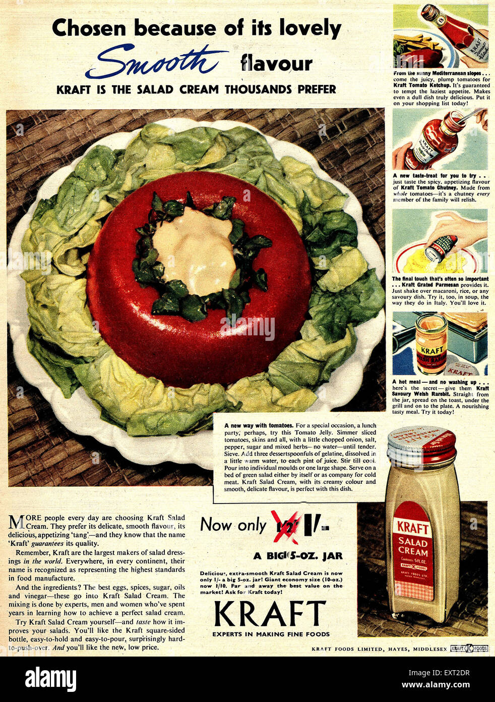 1950s UK Kraft Magazine Advert Stock Photo - Alamy