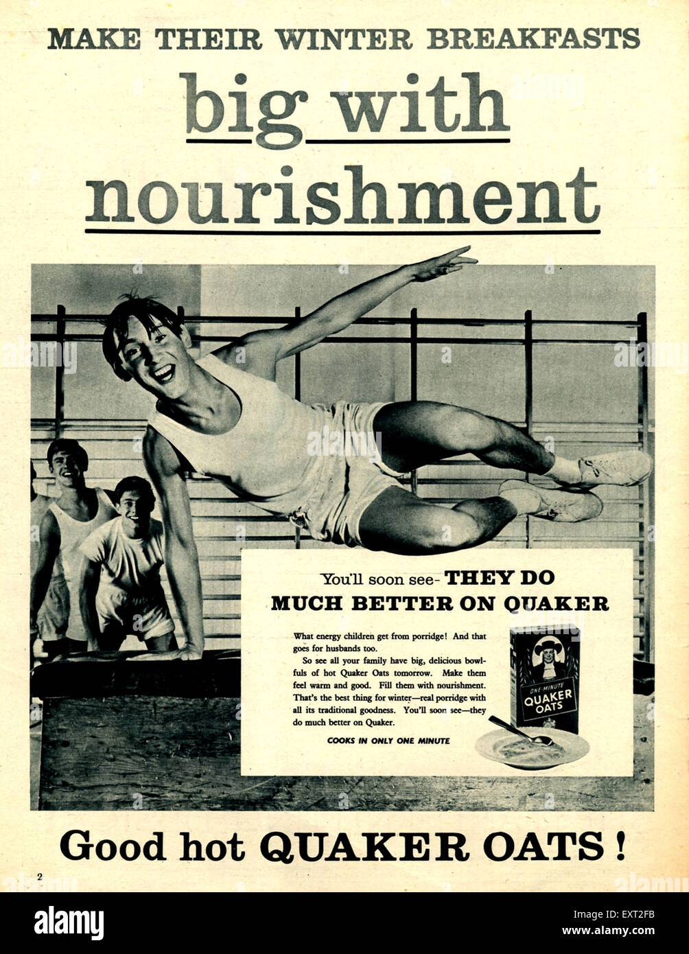 1960s UK Quaker Oats Magazine Advert Stock Photo - Alamy