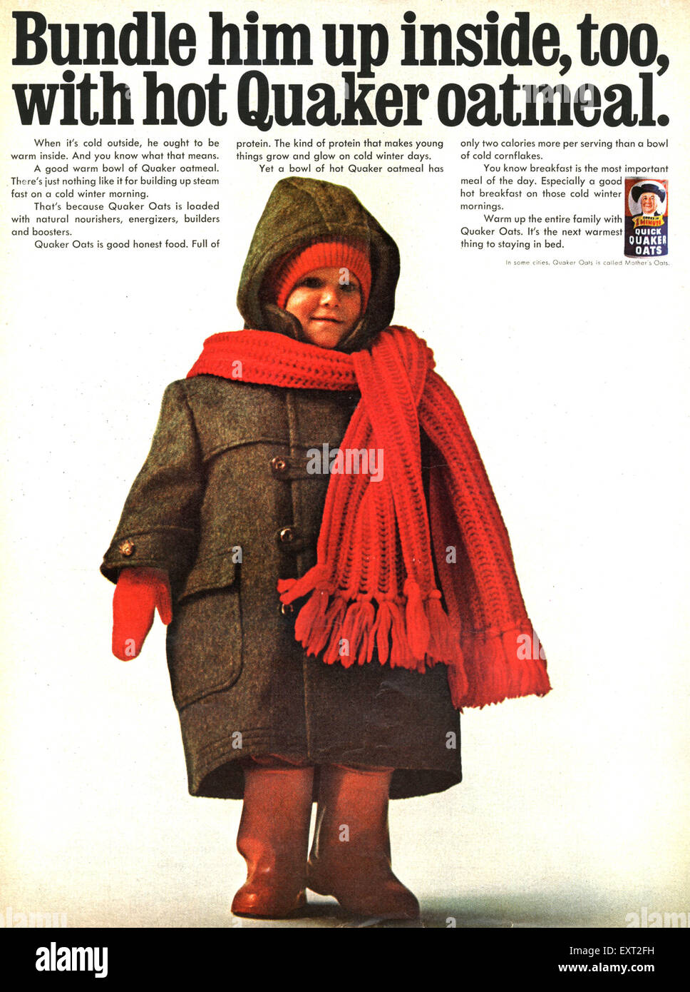 1960s UK Quaker Oats Magazine Advert Stock Photo - Alamy