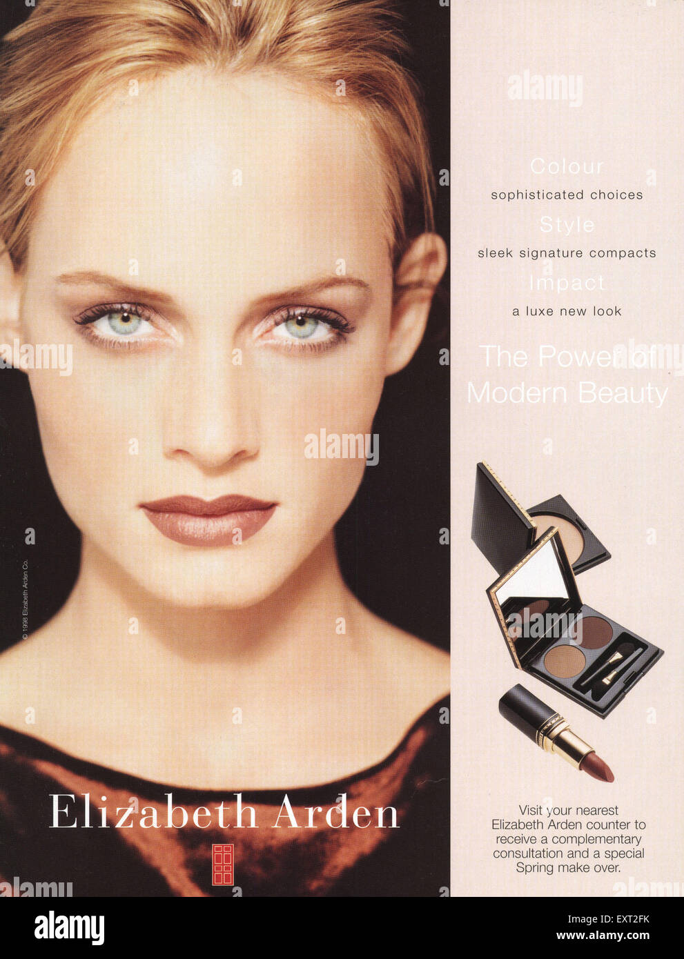 1990s UK Elizabeth Arden Magazine Advert Stock Photo - Alamy