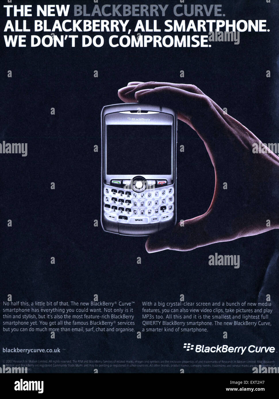 2000s UK Blackberry Curve Magazine Advert Stock Photo - Alamy