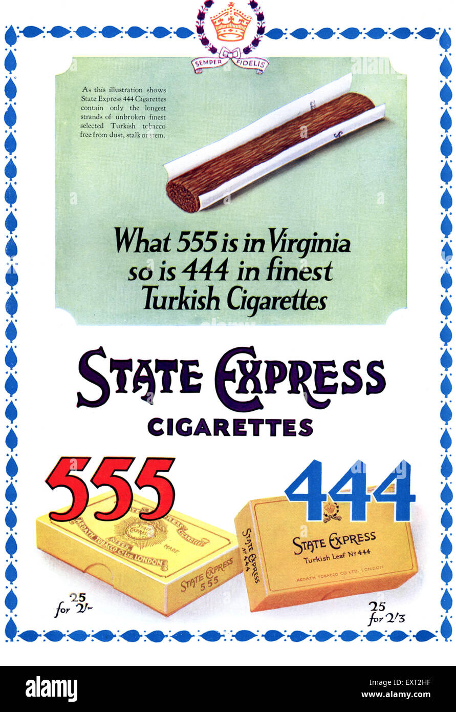 1950s UK State Express 555 444 Stock Photo - Alamy