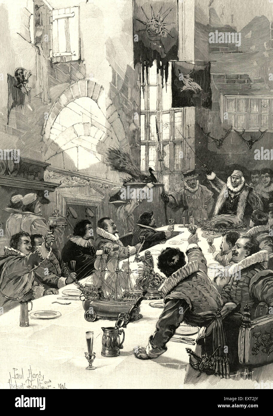 1890s UK Knighting the Sirloin Steak Magazine Plate Stock Photo - Alamy