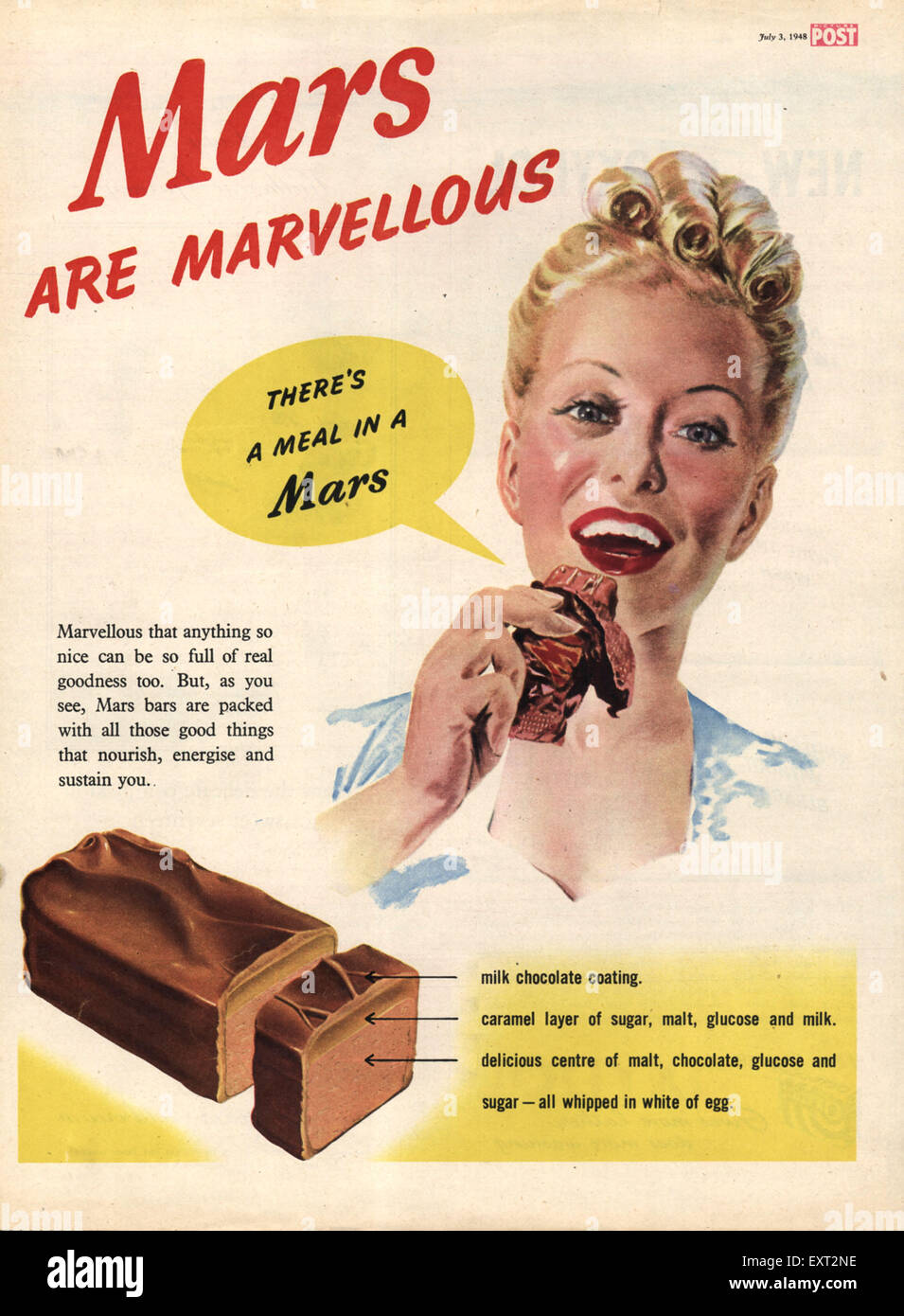 1950s UK Mars Magazine Advert Stock Photo - Alamy