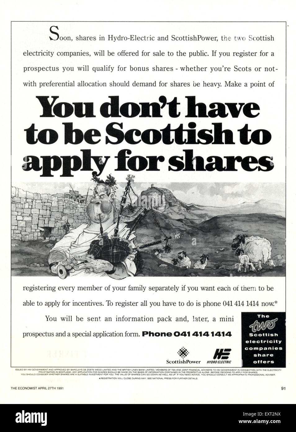 1990s UK Scottish Hydro Electric Magazine Advert Stock Photo - Alamy