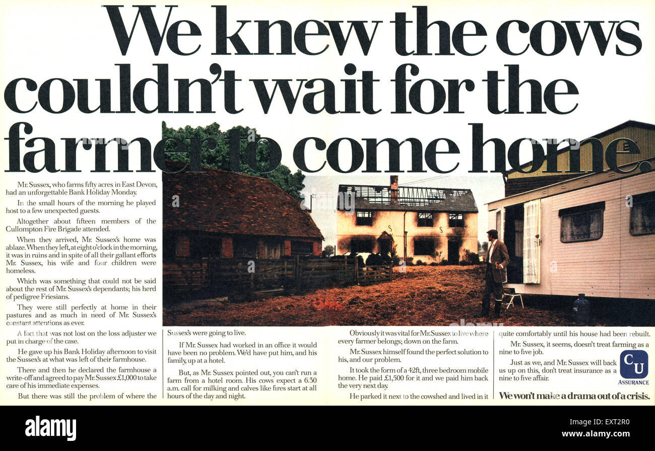 1980s UK Commercial Union Magazine Advert Stock Photo - Alamy